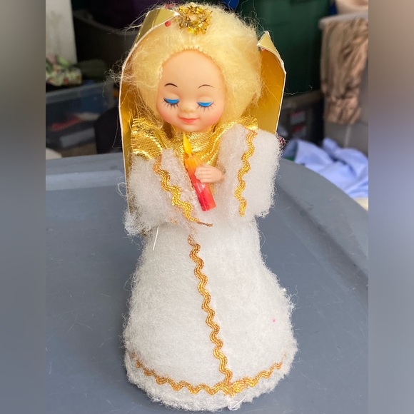 Holiday | Vintage Christmas Angel Cone Tree Topper Rubber Face | Poshmark